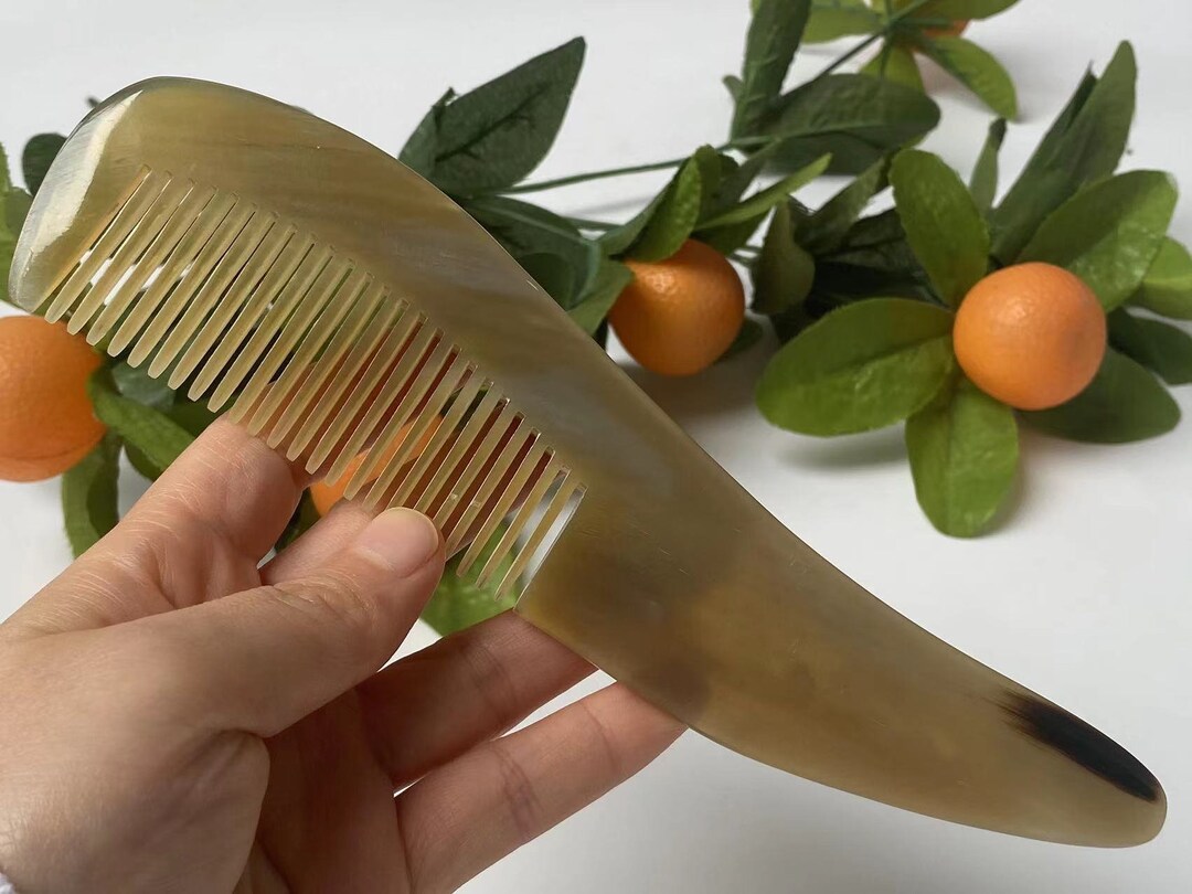 Natural Handmade Cattle Horn Comb Hair Brush,handle Horn Massage Comb ...