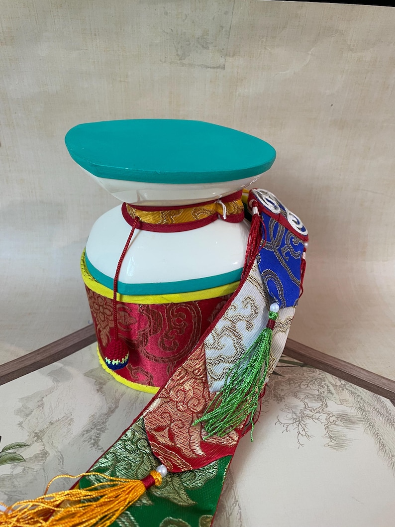 Tibetan Natural Wooden Drum Nepal Buddhism Tambourine Sheepskin Drum ...