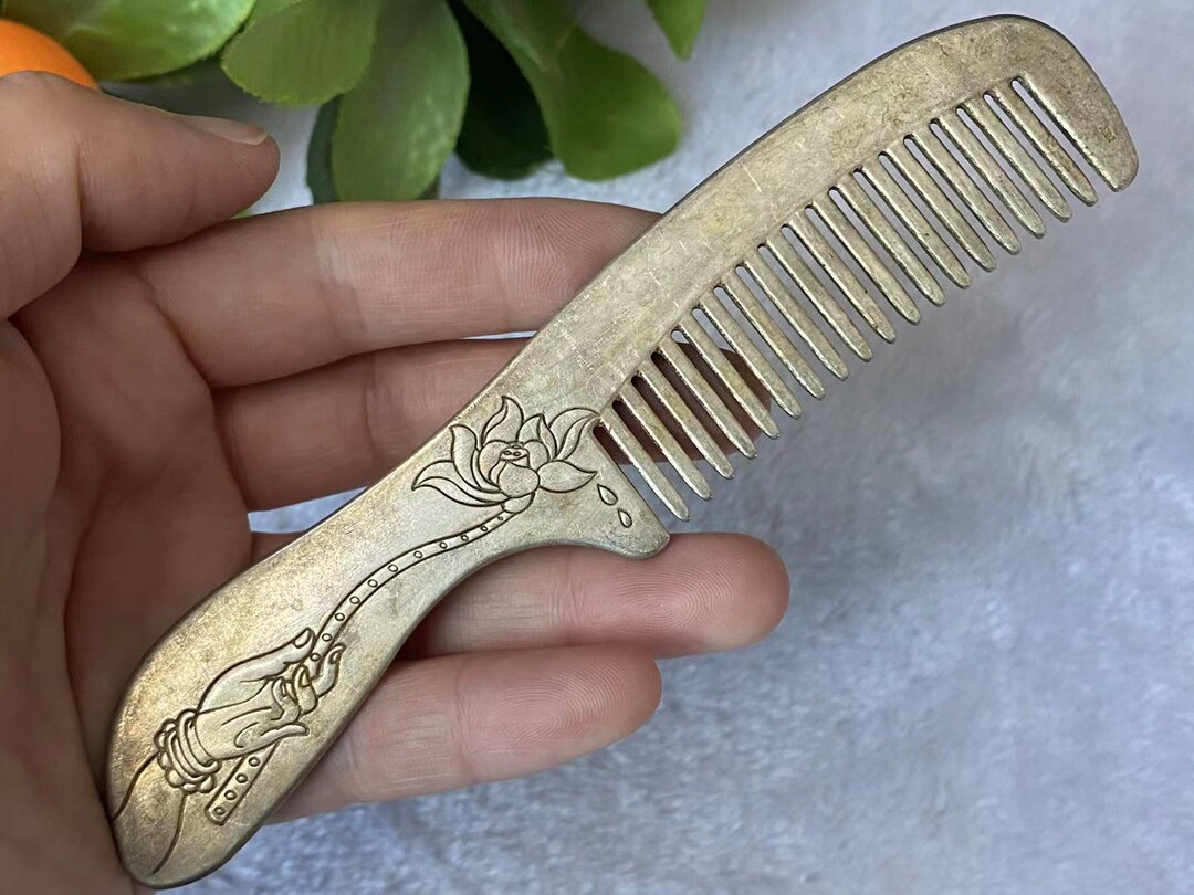 Vintage Sterling Copper Travel Comb, Floral Design Antique Unique Rare ...