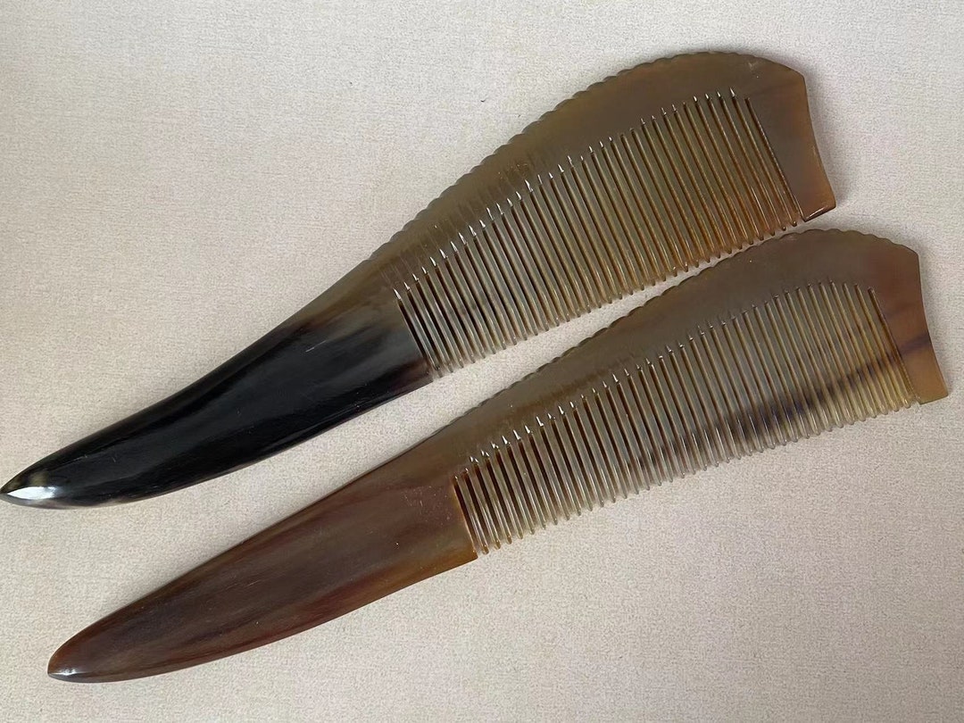 10natural Boutique Cattle/yak Horn Comb Hair Brush, Handle Horn Massage ...