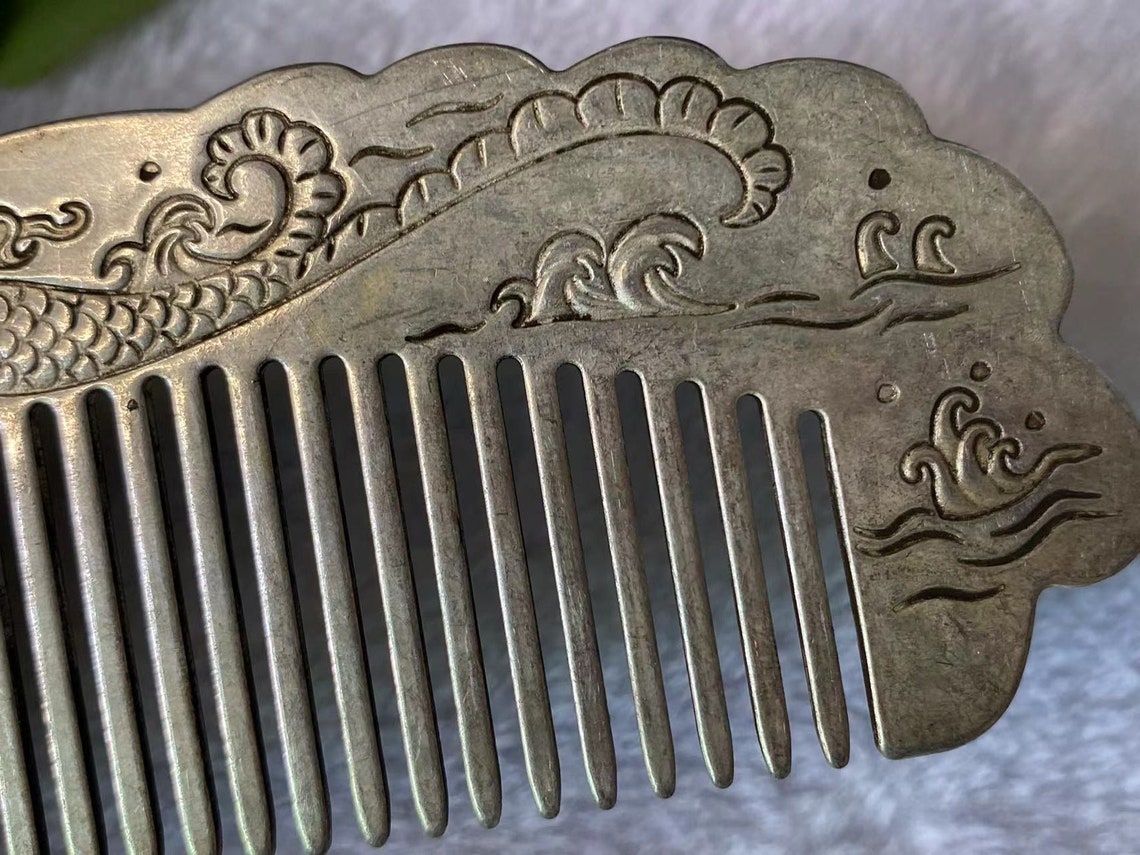 Vintage Copper Travel Comb, Floral Design Antique Unique Rare, VTG Comb ...