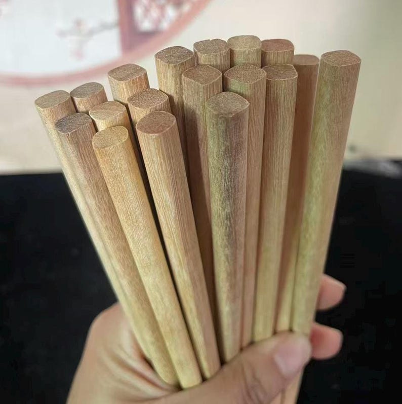 5 Pairs Natural Wood Chopsticks Set, Eco-friendly Unpainted Wooden ...