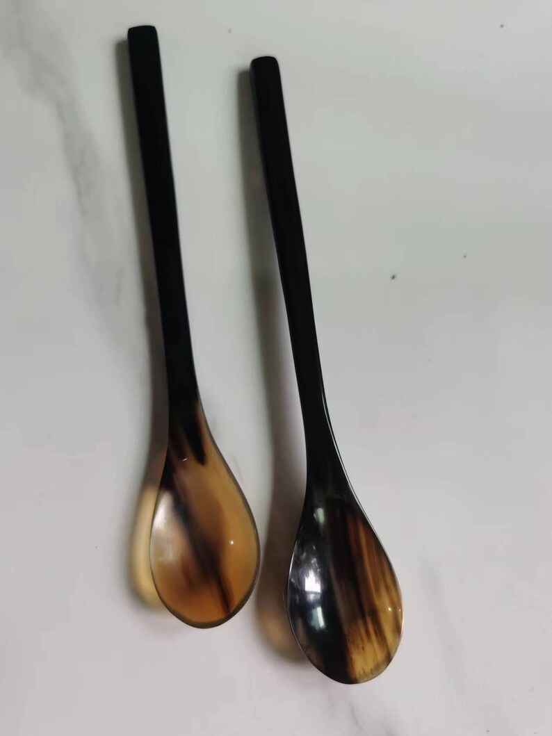 Lot of 2 Pcs Medieval Genuine Horn Spoon Handcrafted for Viking Events ...