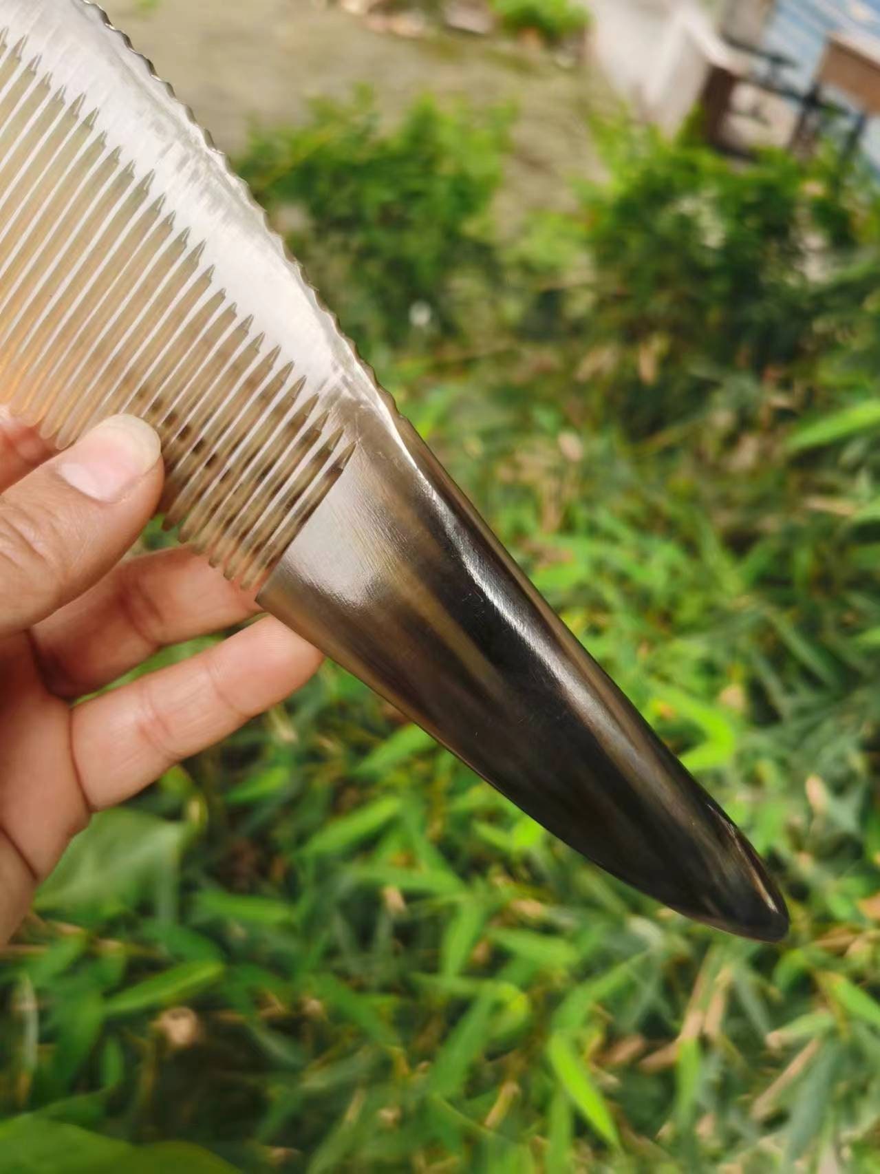 10natural Boutique Cattle/yak Horn Comb Hair Brush, Handle Horn Massage ...