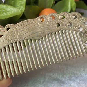 Vintage White Copper Travel Comb, Floral Design Antique Unique Rare ...