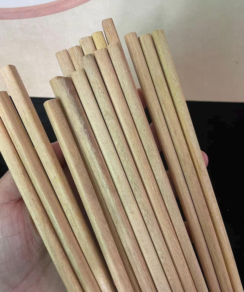 5 Pairs Natural Wood Chopsticks Set, Eco-friendly Unpainted Wooden ...