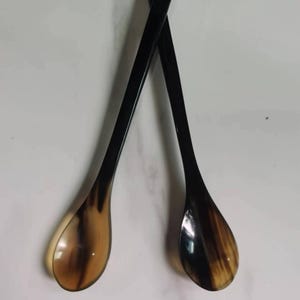 Lot of 2 Pcs Medieval Genuine Horn Spoon Handcrafted for Viking Events ...