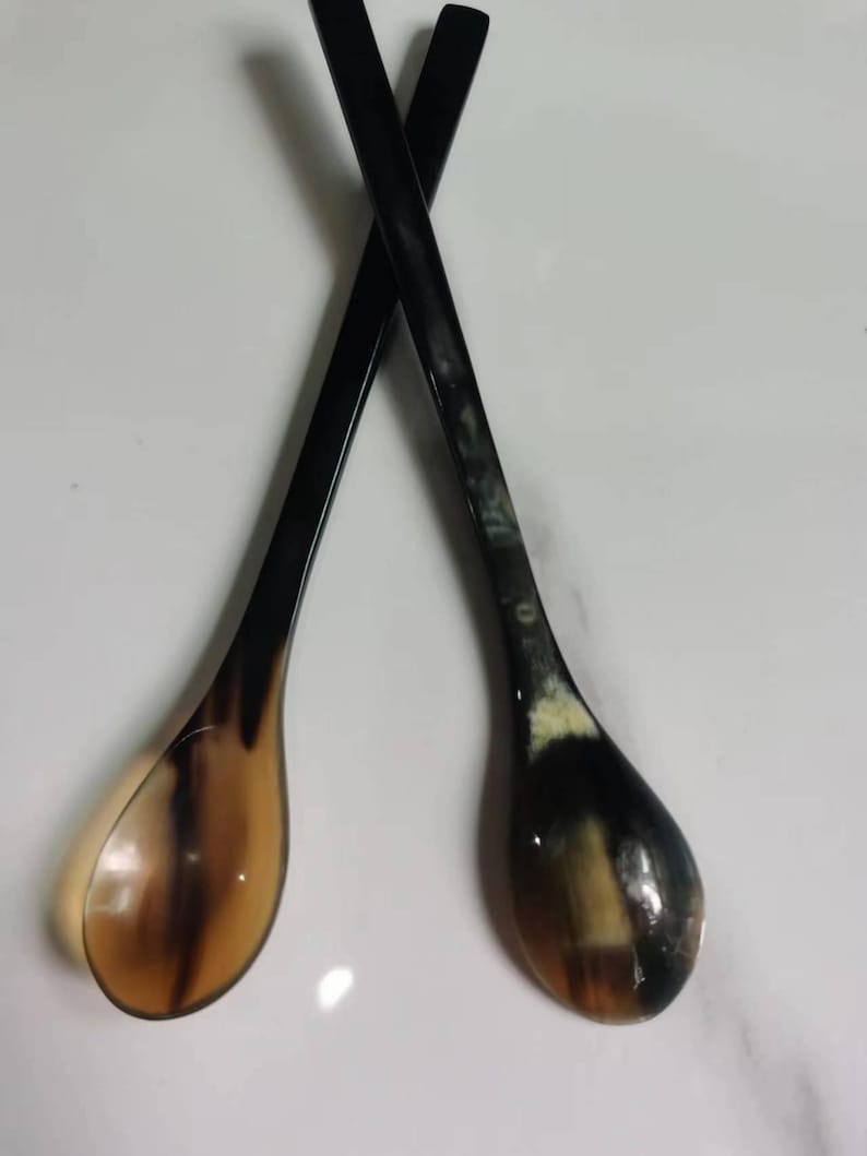 Lot of 2 Pcs Medieval Genuine Horn Spoon Handcrafted for Viking Events ...