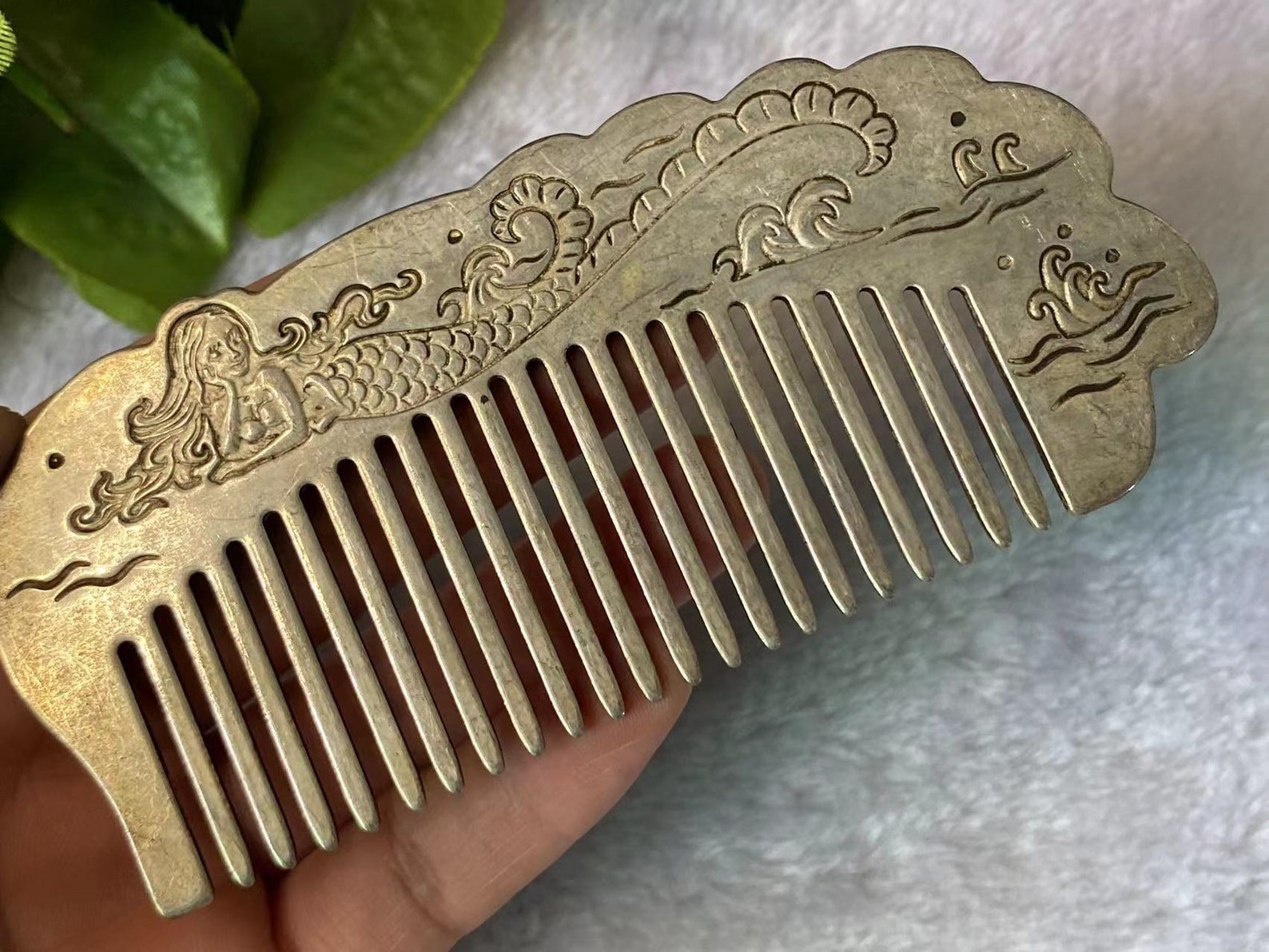 Vintage Copper Travel Comb, Floral Design Antique Unique Rare, VTG Comb ...