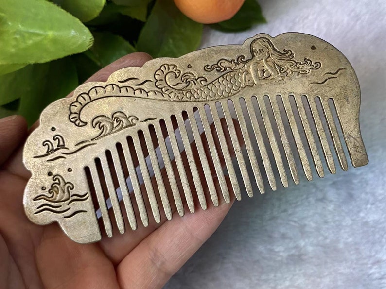 Vintage Copper Travel Comb, Floral Design Antique Unique Rare, VTG Comb ...