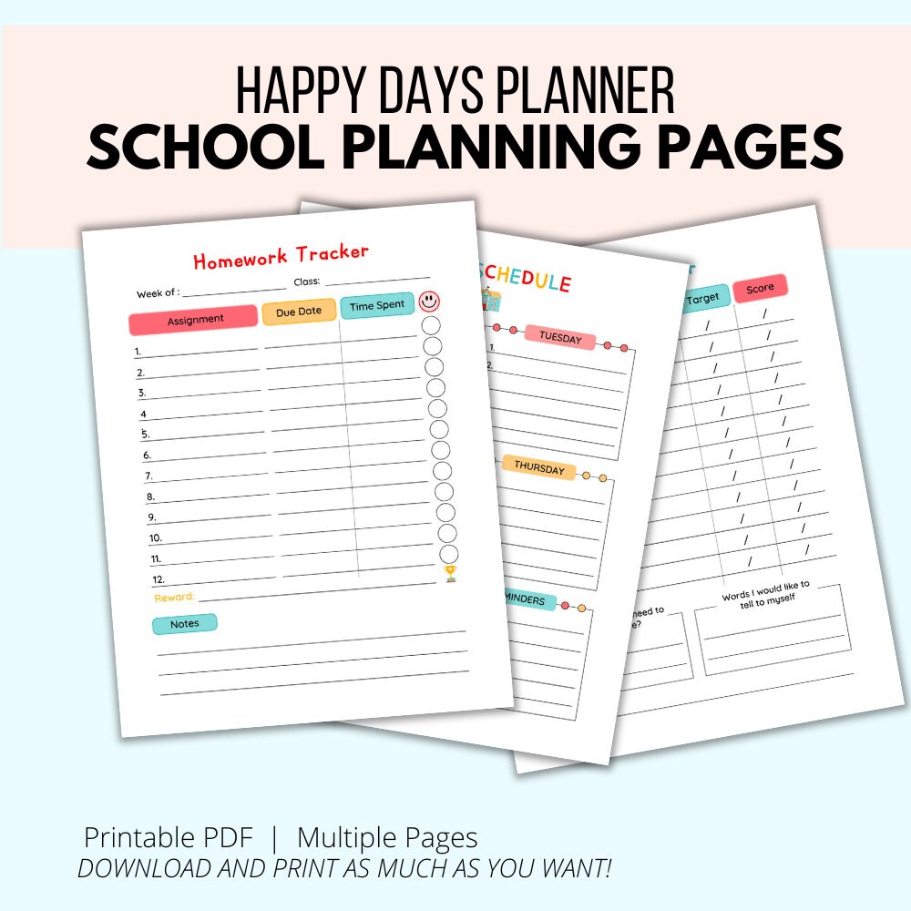 Daily Planner for Kids, School Planner, Student Planner, Chore Chart ...