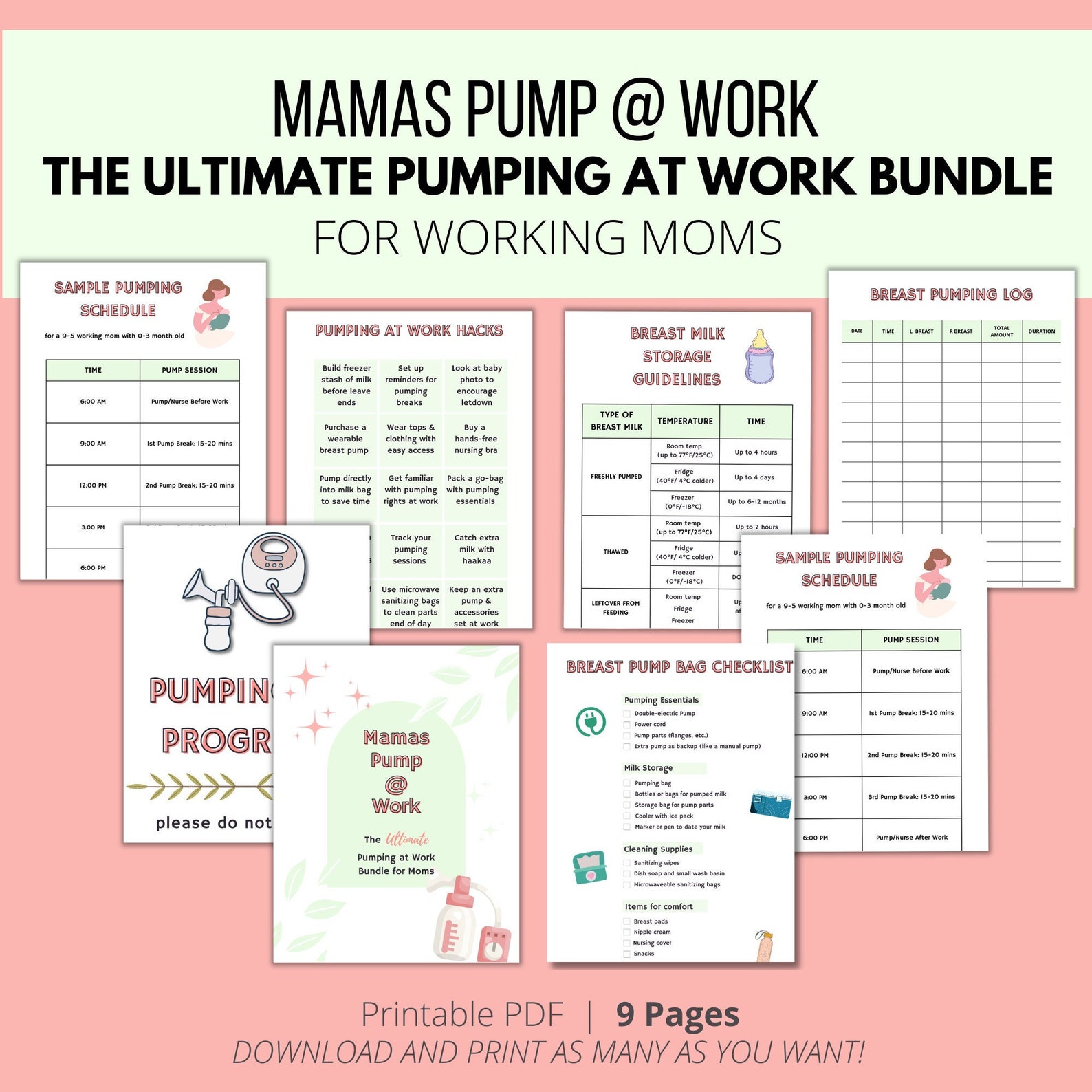 Pumping at Work Planner: Pumping Schedule for Working Moms - Etsy