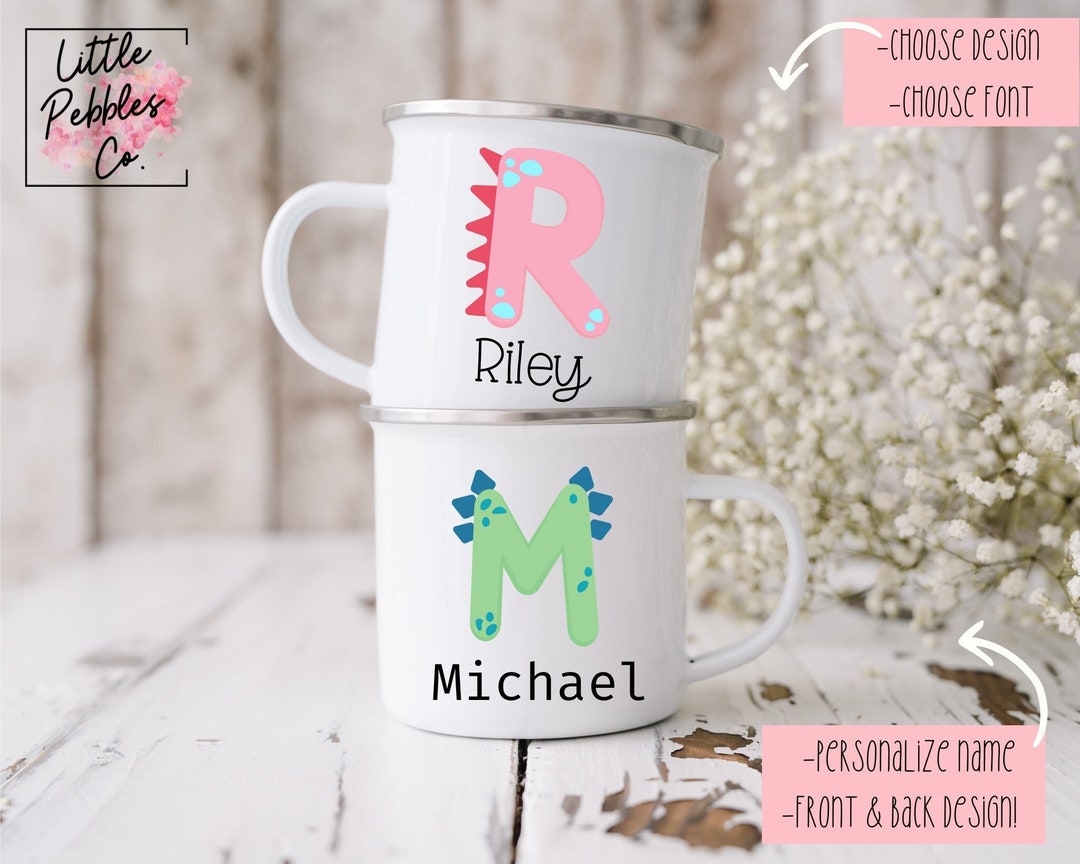 Personalized Kids Mug,personalized Hot Chocolate Mug,dinosaur Name Mug ...