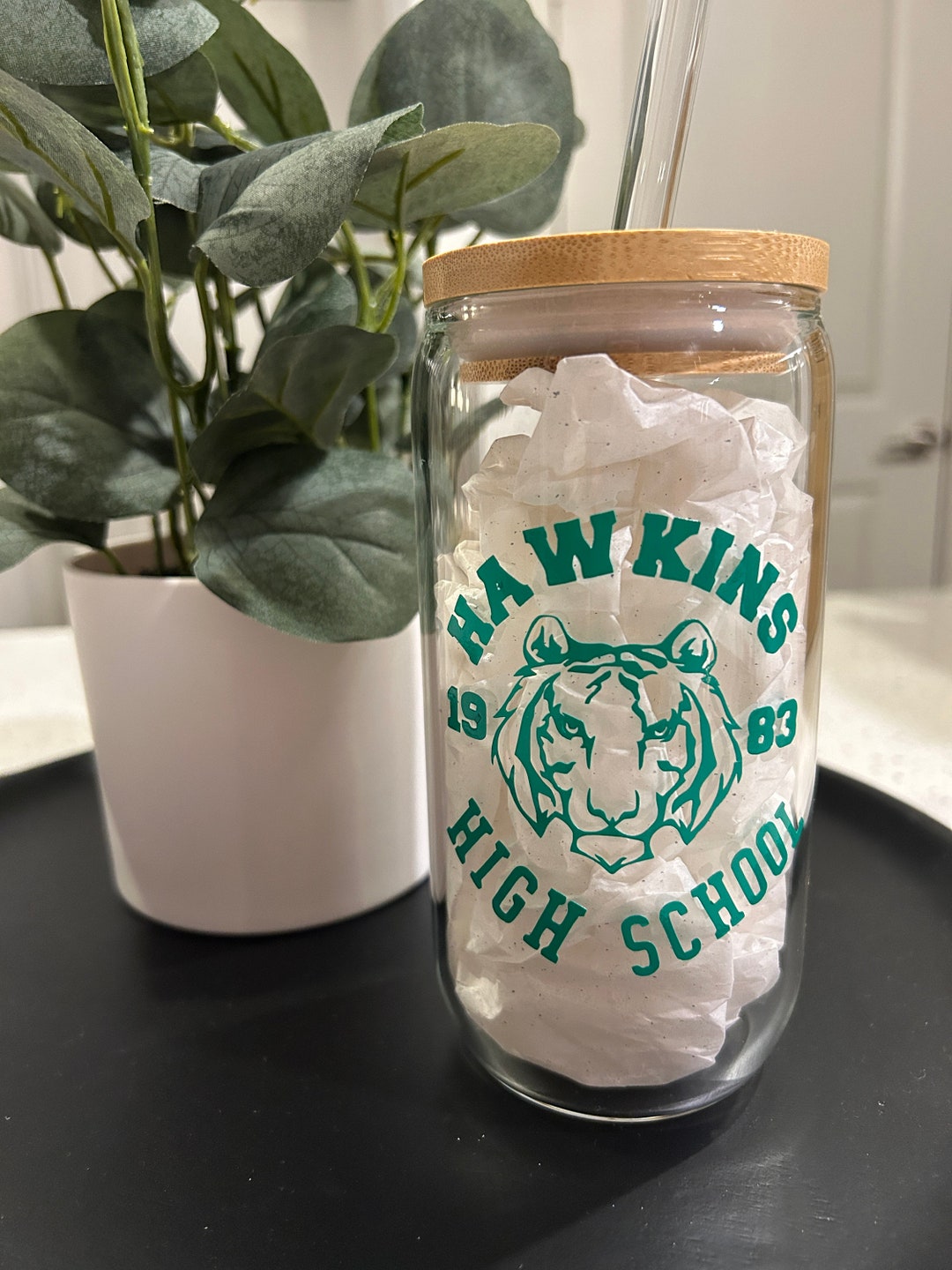 Hawkins High School Glass Cup | Stranger Things Glass - Etsy
