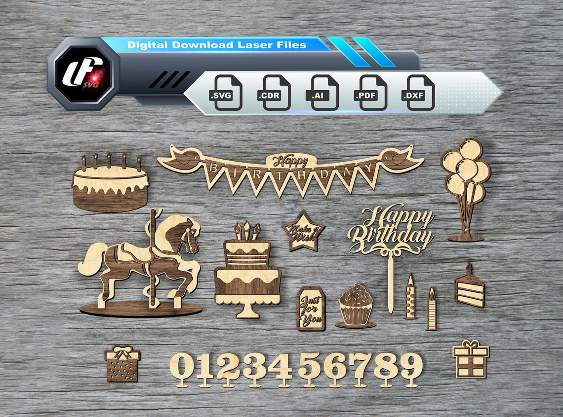 Huge Happy Birthday Laser Cut File/ SVG Ai CDR PDF - Etsy Hong Kong