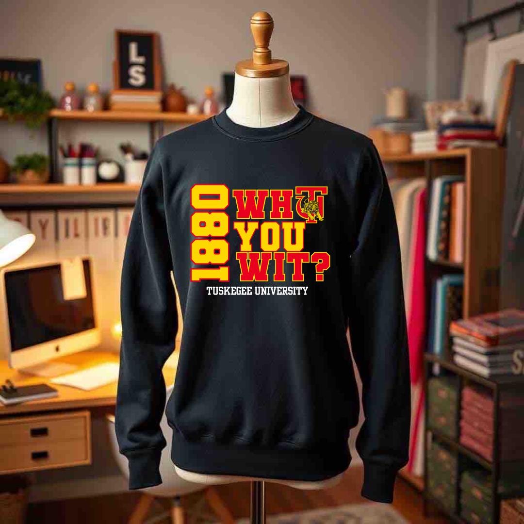 Who You Wit Sweatshirt, Tuskegee University, Tiger Pride Apparel, HBCU Clothing, College ...