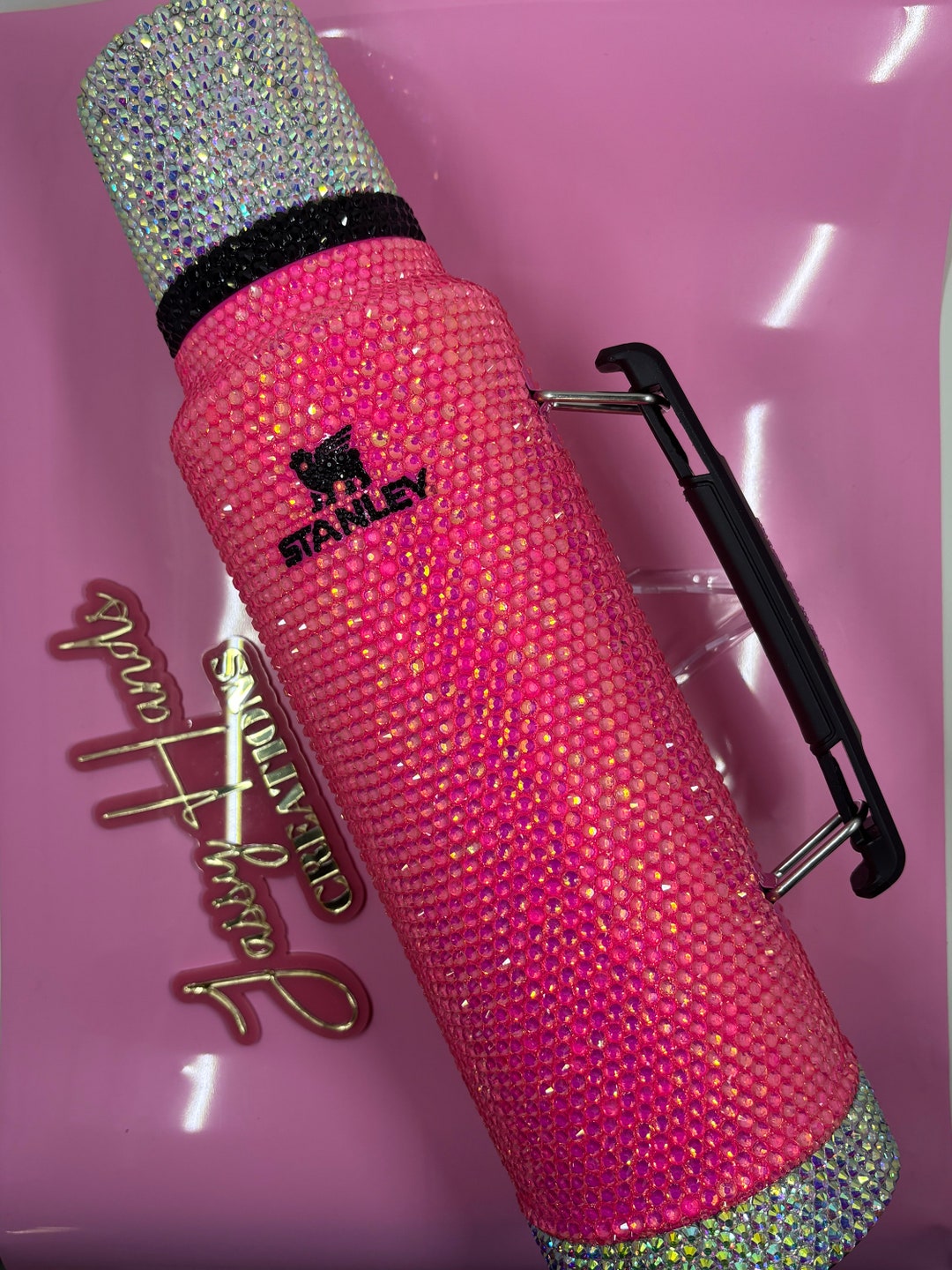 Hand Rhinestoned Bling Pink Stanley 1.5 Qt. Classic Ultra Vacuum Bottle - Etsy