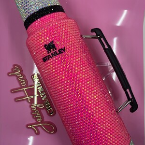 Hand Rhinestoned Bling Pink Stanley 1.5 Qt. Classic Ultra Vacuum Bottle ...