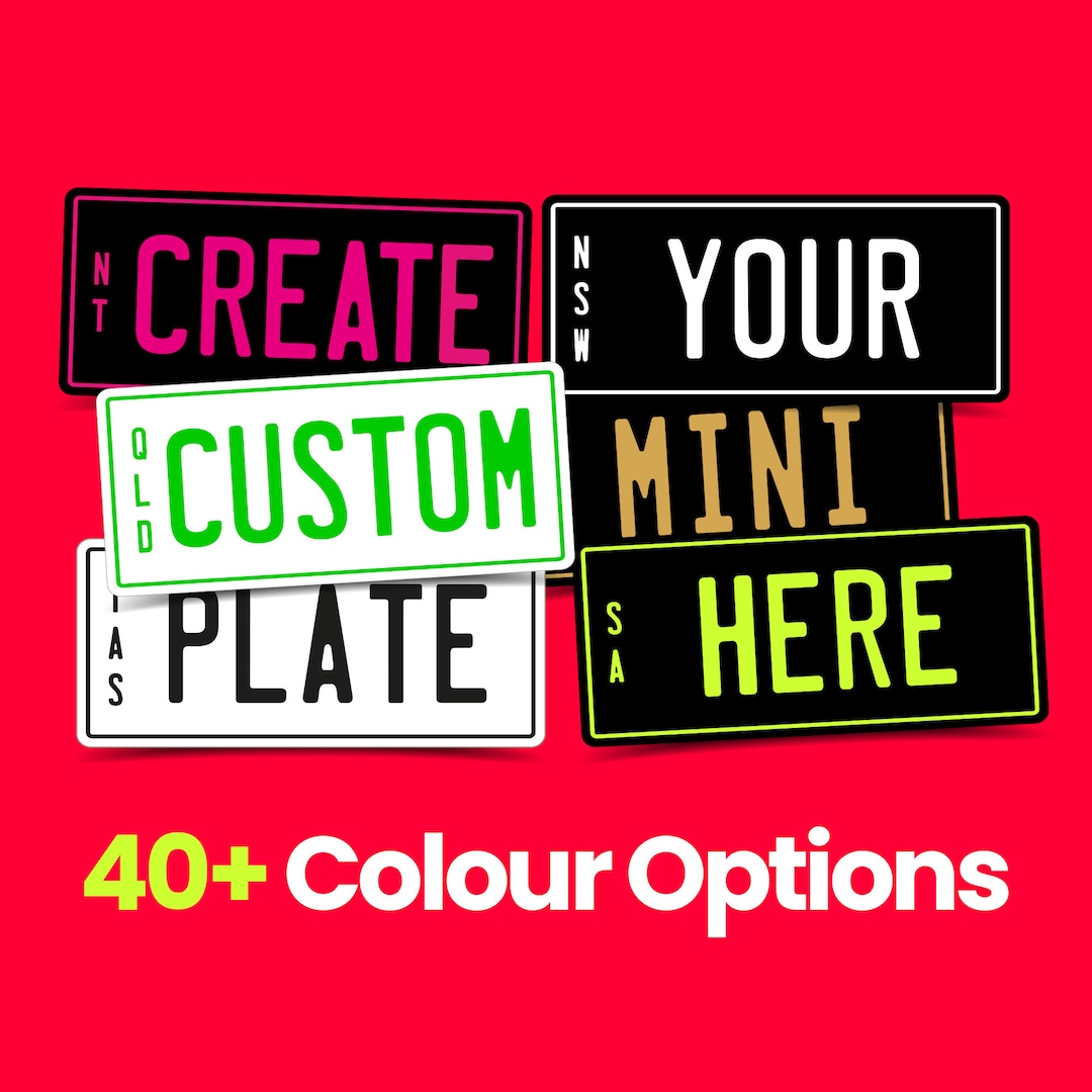 PVC Laser Etched Waterproof Custom Personalised Ride on Car Mini Number ...