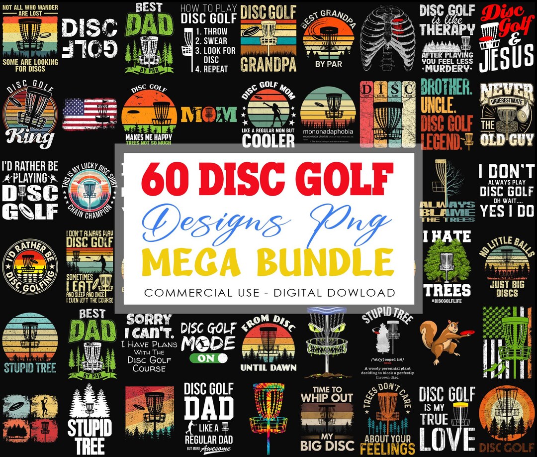 60 Disc Golf Printable Bundle, Disc Golf Player, Disc Golf Graphics ...