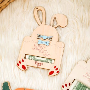 Custom Name Easter Bunny Money Holder Gift, Easter Eggs Money Holder ...