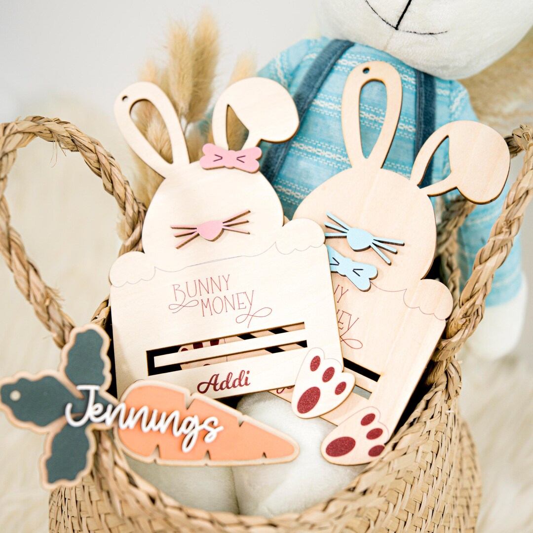 Custom Name Easter Bunny Money Holder Gift, Easter Eggs Money Holder ...