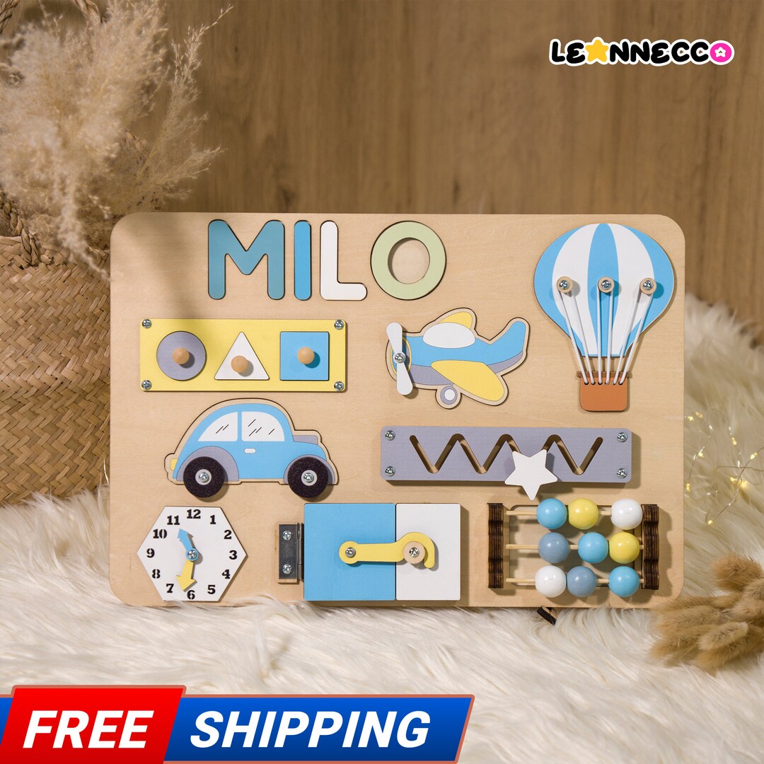 Personalized Busy Board, Custom Name Baby Puzzle, Montessori Toys ...