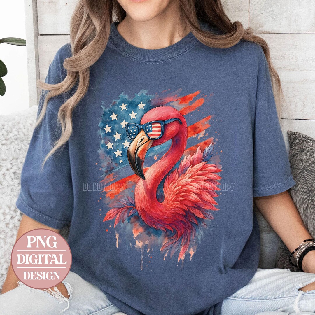 Flamingo Flag American PNG, 4th of July PNG, Patriotic Png ...