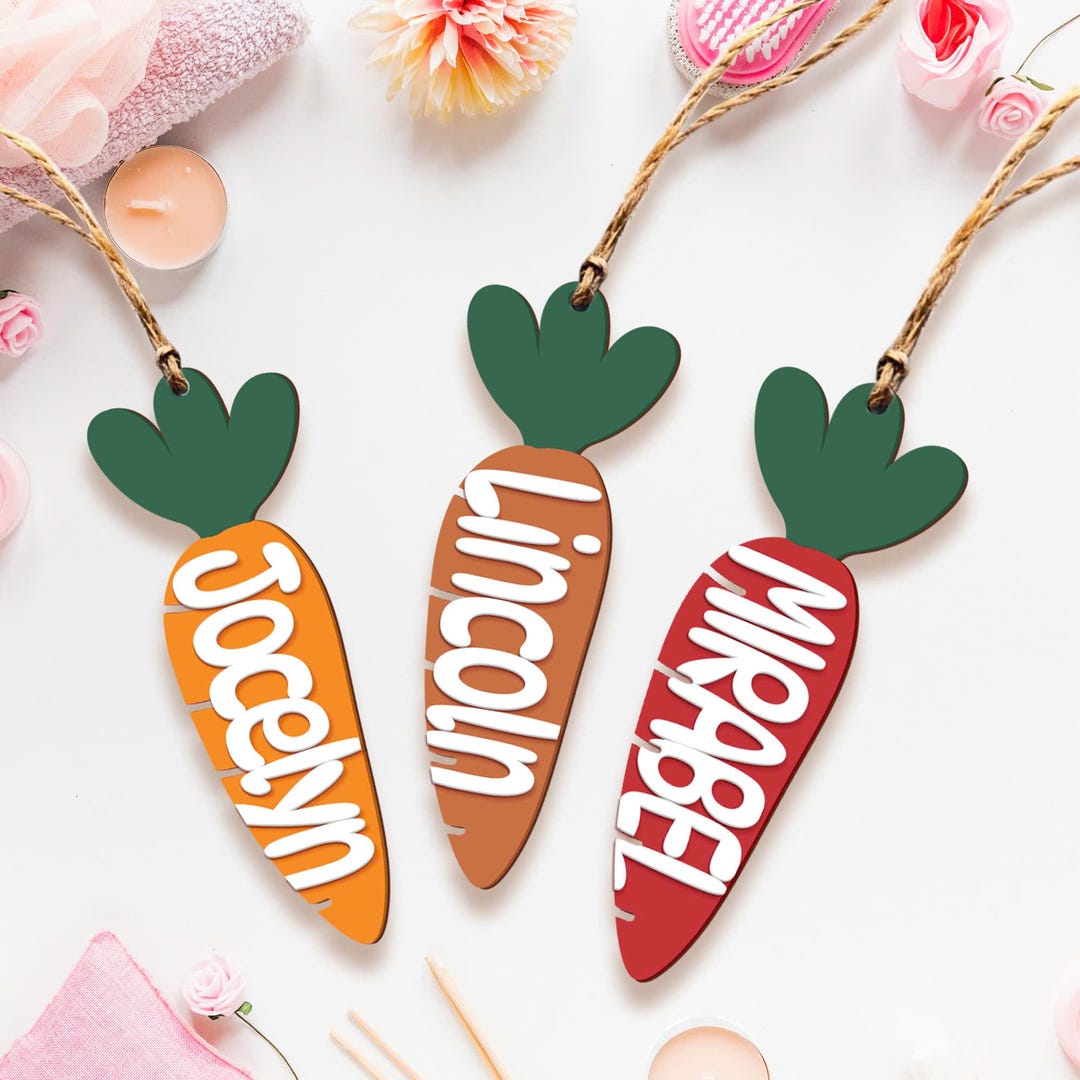 Personalized Easter Basket Tag, Carrot Tag for Kids, Personalized ...