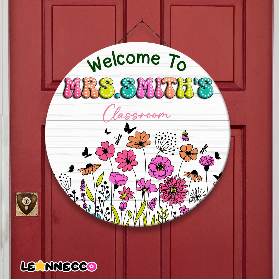 Personalized Teacher Door Sign, 3D Decor, Welcome Classroom Sign ...