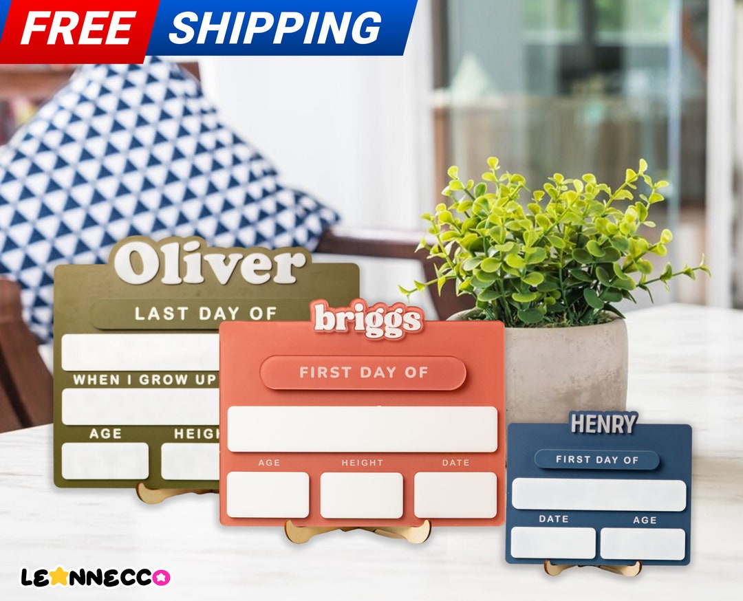 Custom Name First Day of School Sign, Interchangeable Acrylic Sign ...