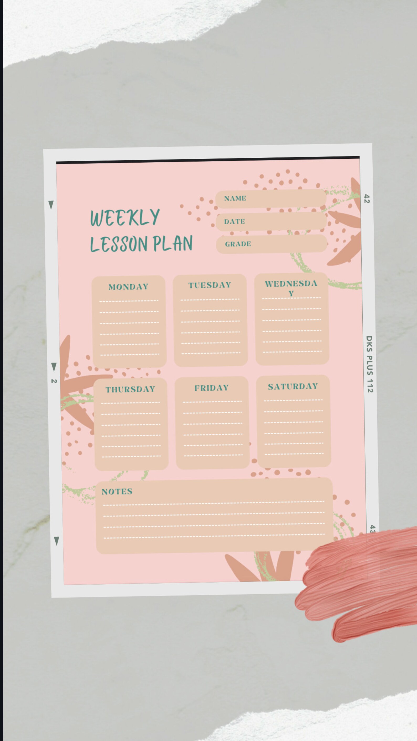 Lesson Plan for Teacher, Aesthetic Lesson Plan, Weekly Lesson Plan for ...