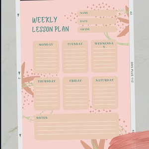 Lesson Plan for Teacher, Aesthetic Lesson Plan, Weekly Lesson Plan for ...