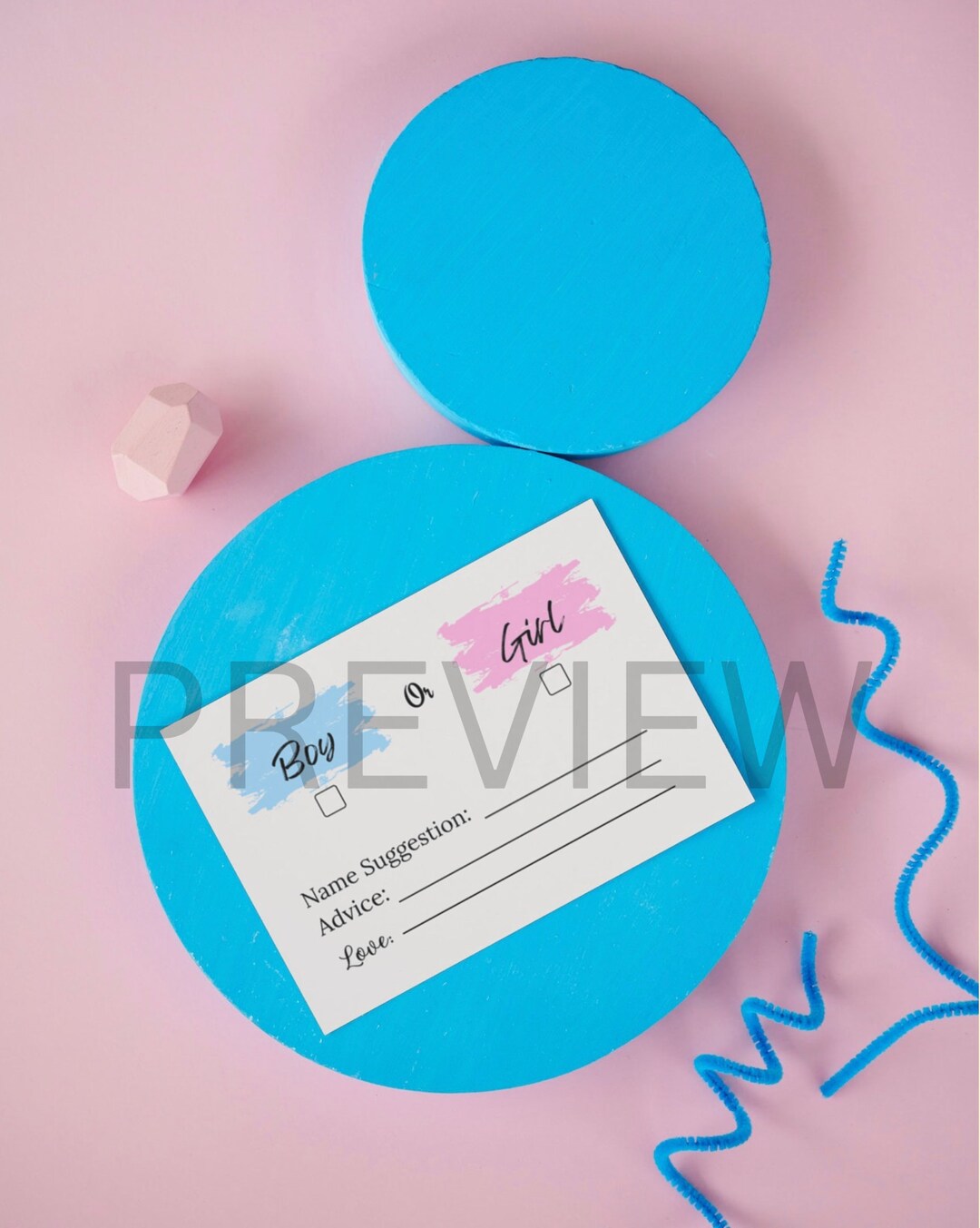 Gender Reveal Voting Card Digital Print Party Cards Gender Vote Card ...