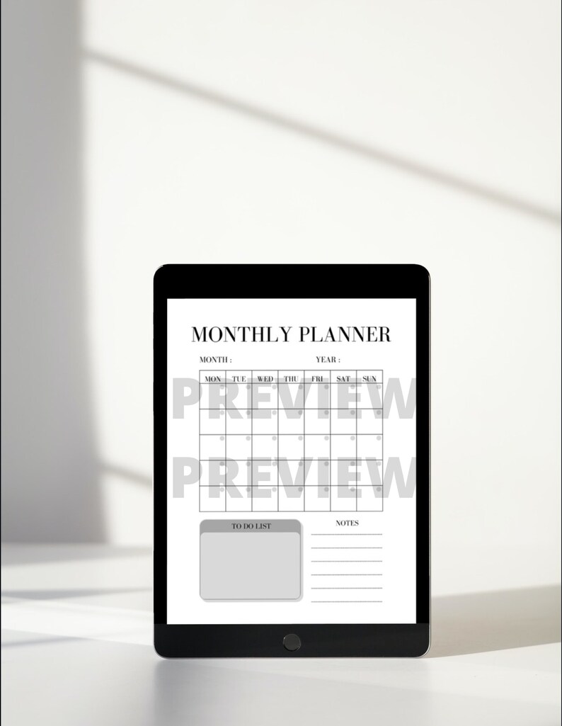 Undated Monthly Planner, Simple Planner, Minimalist Planner, Undated ...