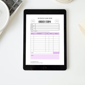 Printable Small Business Order Form Editable Form Template Invoice ...