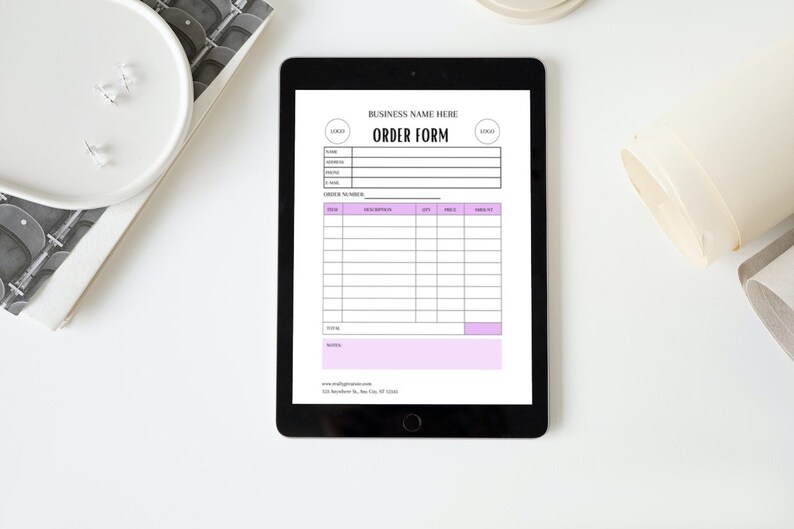 Printable Small Business Order Form Editable Form Template Invoice ...