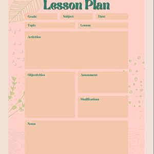 Lesson Plan for Teacher, Aesthetic Lesson Plan, Weekly Lesson Plan for ...