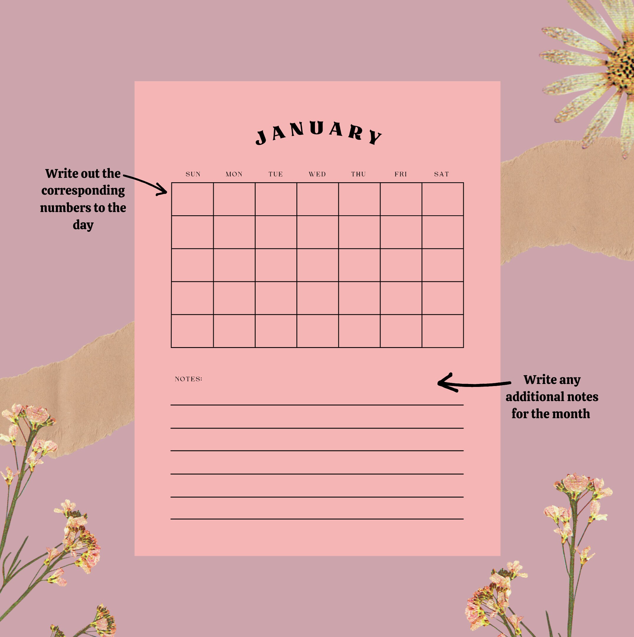Simple Undated Planner, Printable, Download, Digital Planner, Use for ...