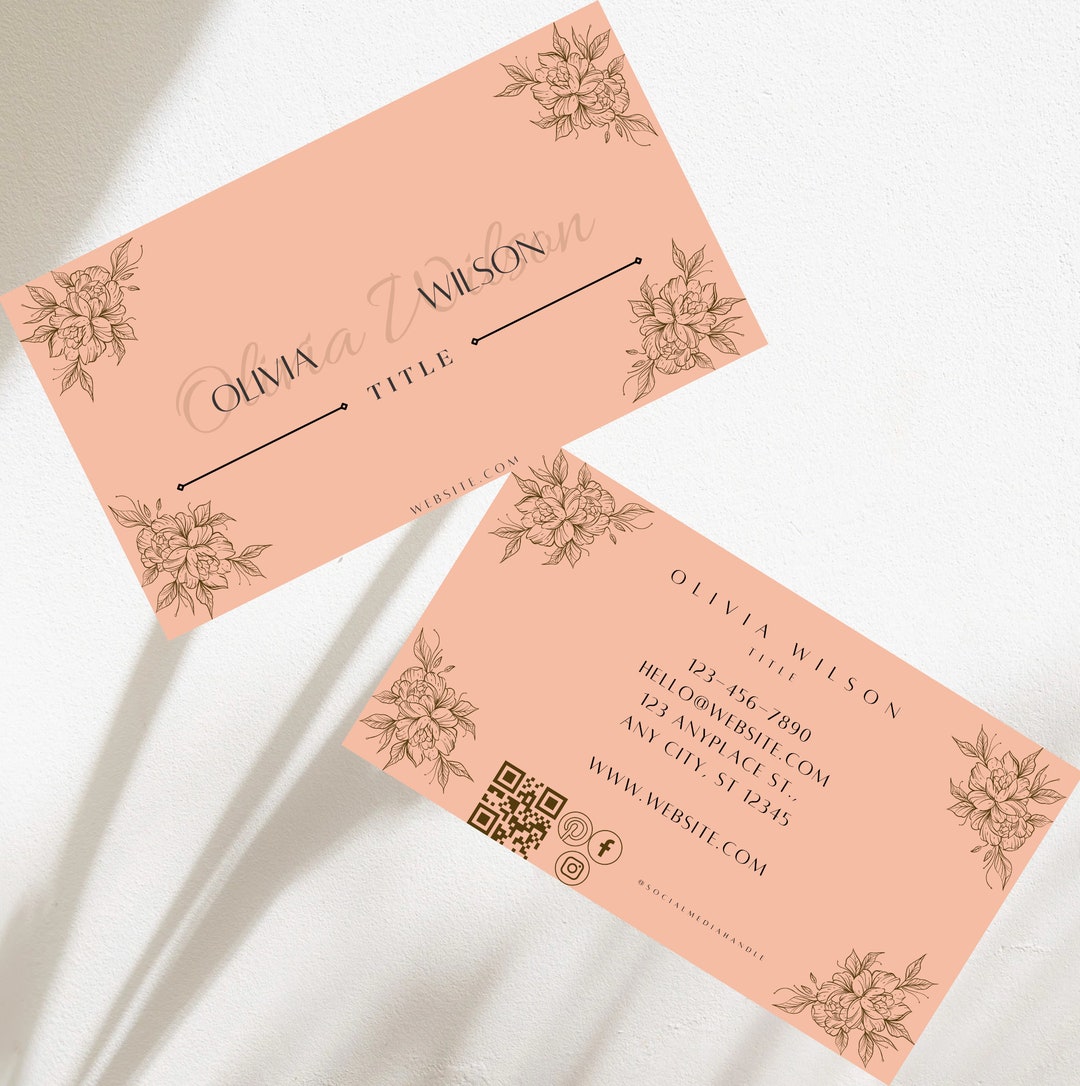 Business Card Editable Template Simple Minimalist Business Cards ...