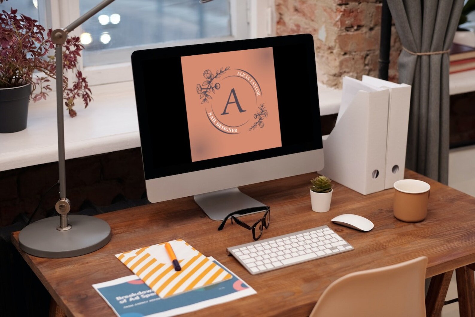 Work Logo, Elegant Logo, Editable Link, Logo for Aesthetic Cards ...