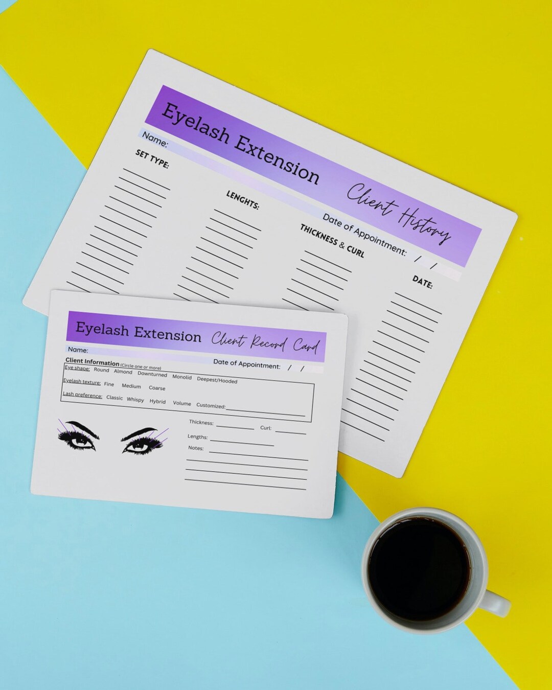 Lash Client Record Card/book Client Eyelash Record Card Lash Business ...
