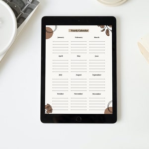 Neutral Digital Planner, Yearly, Monthly, Weekly (PDF File) - Etsy