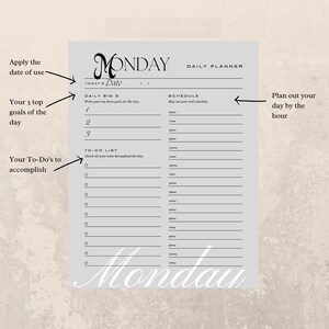 Simple Minimalistic Planner, Seven Day Planner, Daily Planner, Weekly ...