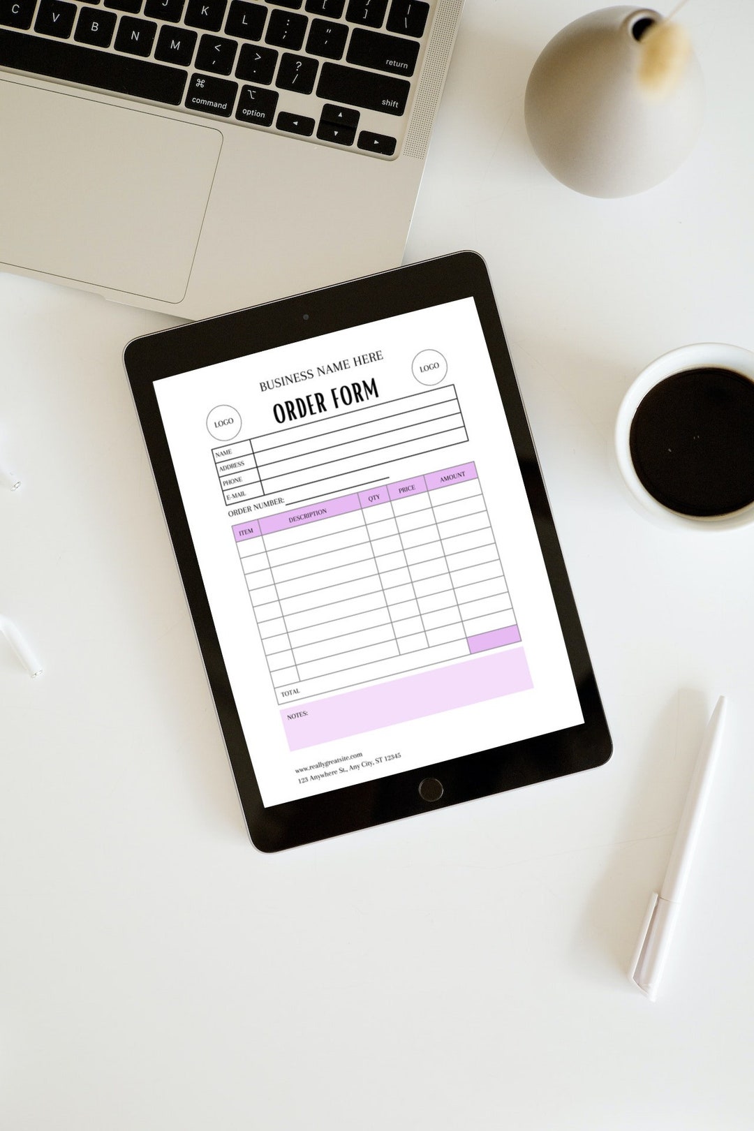 Printable Small Business Order Form Editable Form Template Invoice ...