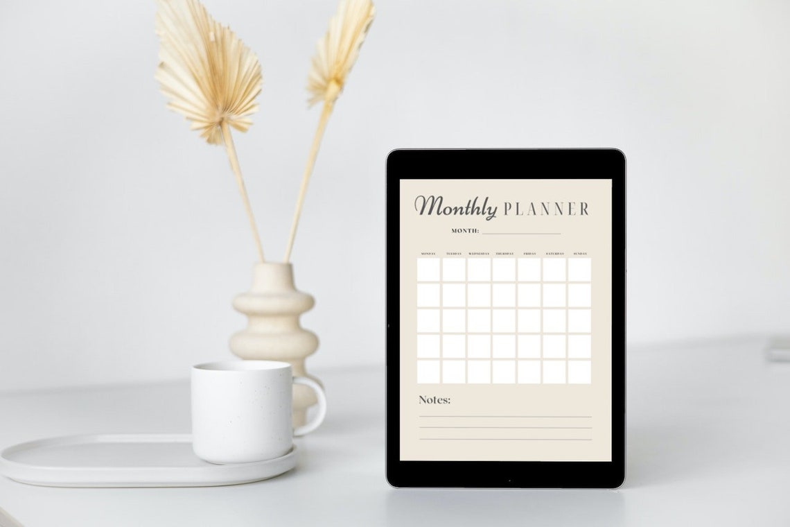 Neutral Digital Planner, Yearly, Monthly, Weekly (PDF File) - Etsy