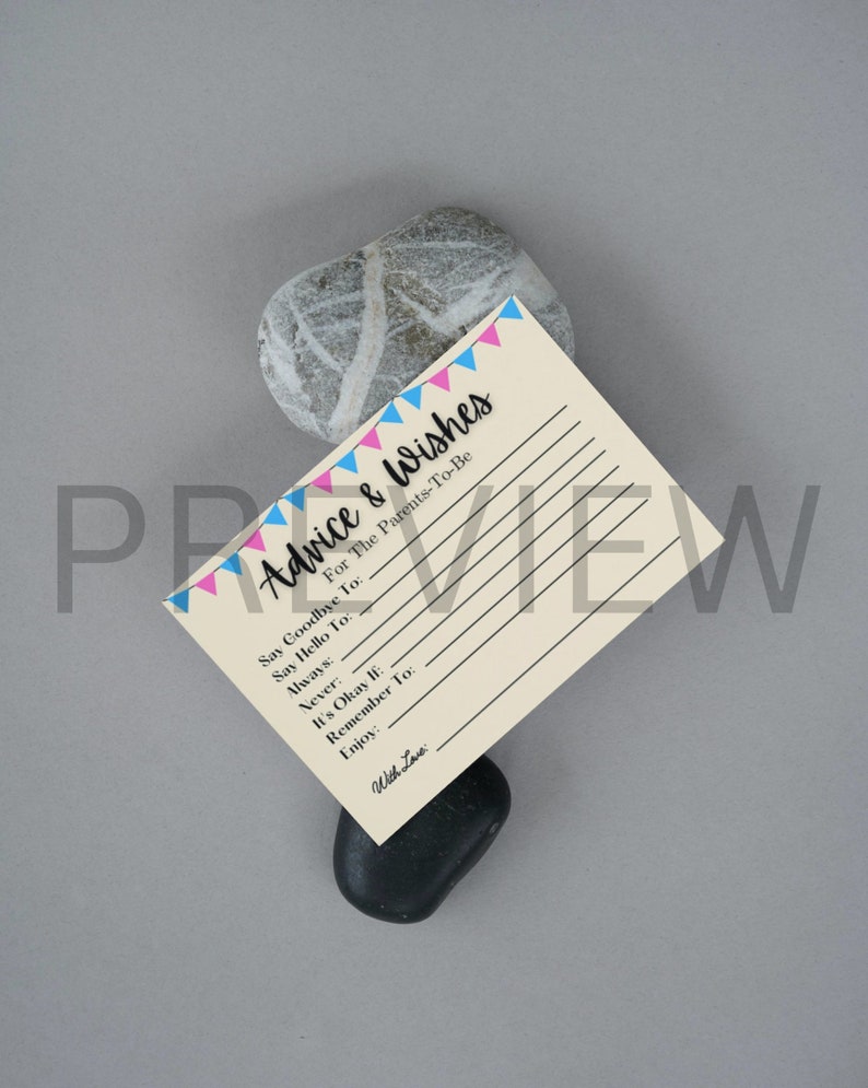 Advice for Parents-to-be, Gender Reveal, Baby Shower, Pink and Blue ...