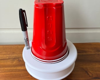 Red Solo Cup and Marker Holder Red Solo Cup Holder-cup Caddy-wood Caddy ...
