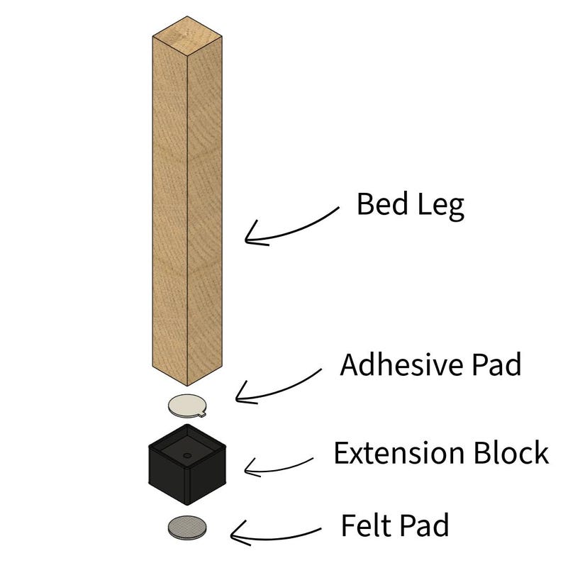 Nectar Bed Leg Extensions 3PACK - Extension Feet for Nectar Bamboo ...