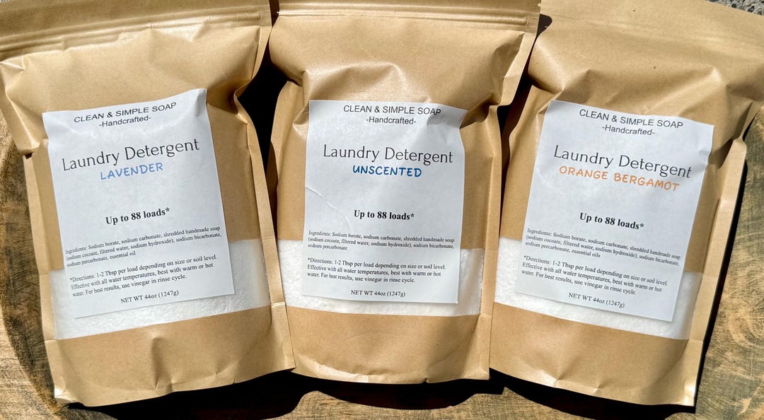 44oz Powdered Laundry Detergent, Unscented and Scented - Etsy